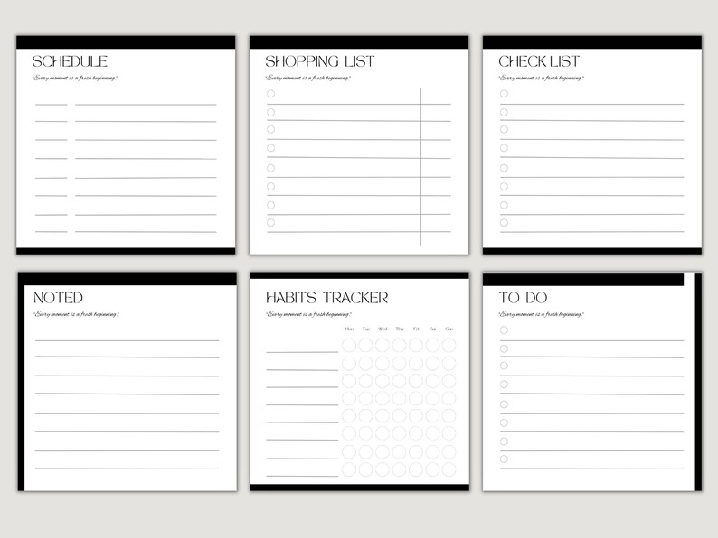 Printable Planner Cards | 3 Color Options | Planner Cards | Journal ...