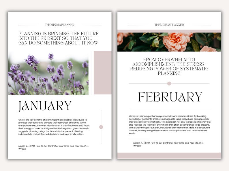 Pink Floral Planner Dashboards, Monthly Printable Planner, Dashboard ...