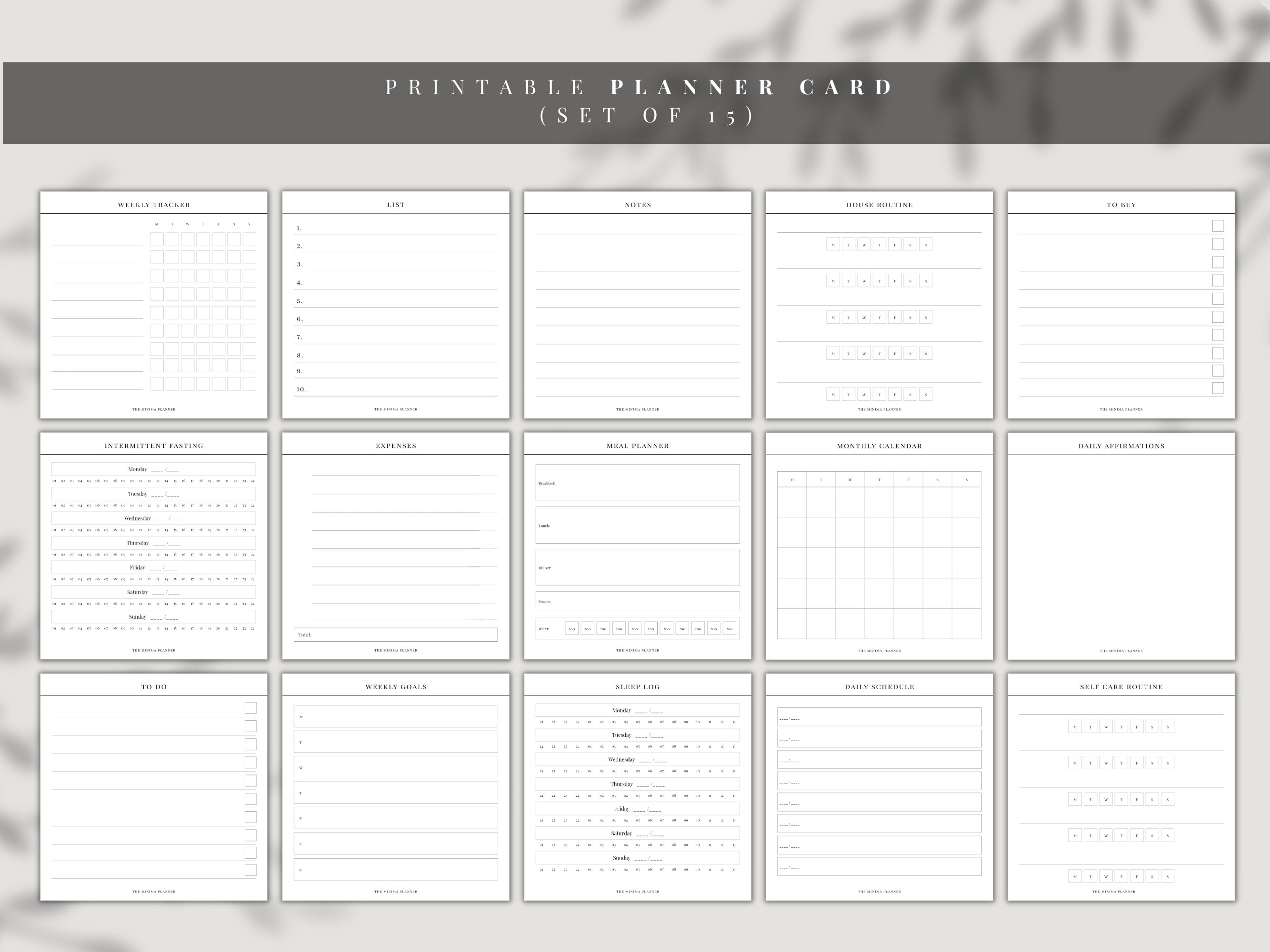 Printable Planner Cards, Planner Cards, Journal Cards, Stationary Cards ...