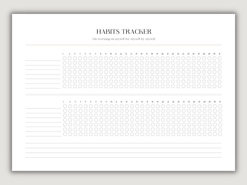 Habit Tracker Printable, Monthly Tracker, Tracker Template, Routine ...