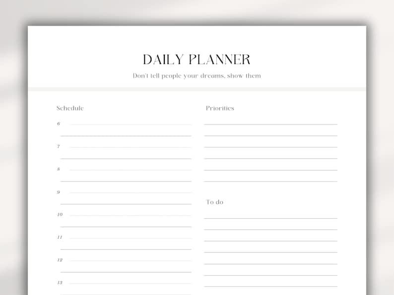Printable Daily Planner – 2 Page Layout, Daily Planner Printable, 2 ...