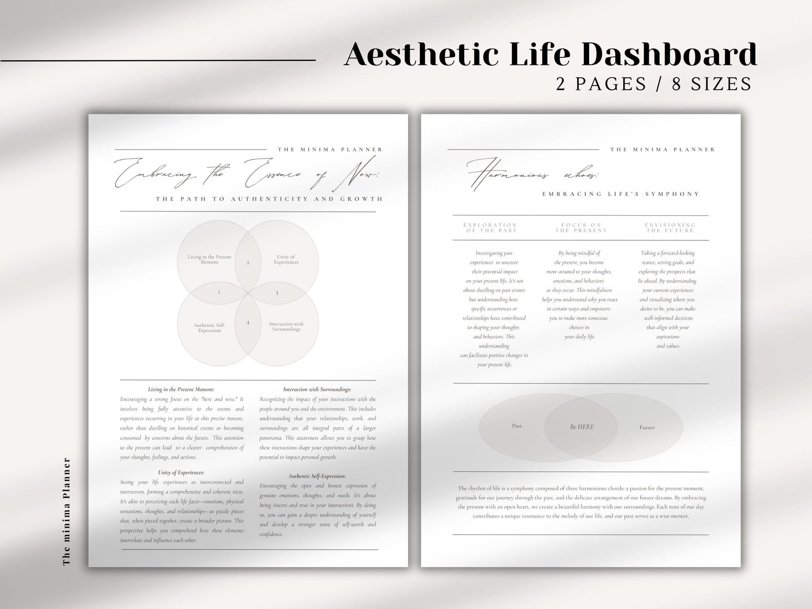 Aesthetic Life Planner Dashboard, Multiple Sizes (printable PDF) - Etsy