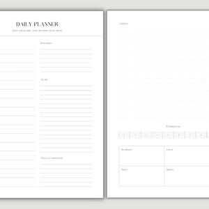 Undated Daily Printable Planner, 6 Sizes, Daily Planner, Schedule ...