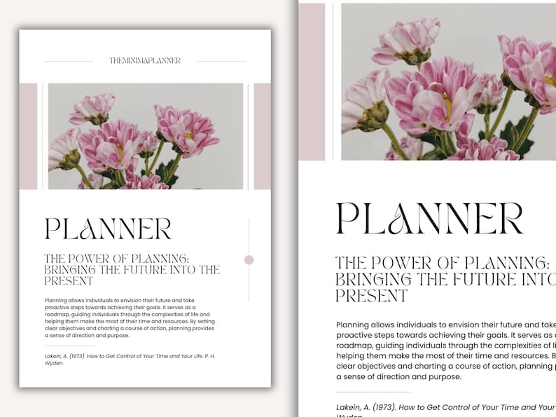 Pink Floral Planner Dashboards, Monthly Printable Planner, Dashboard ...