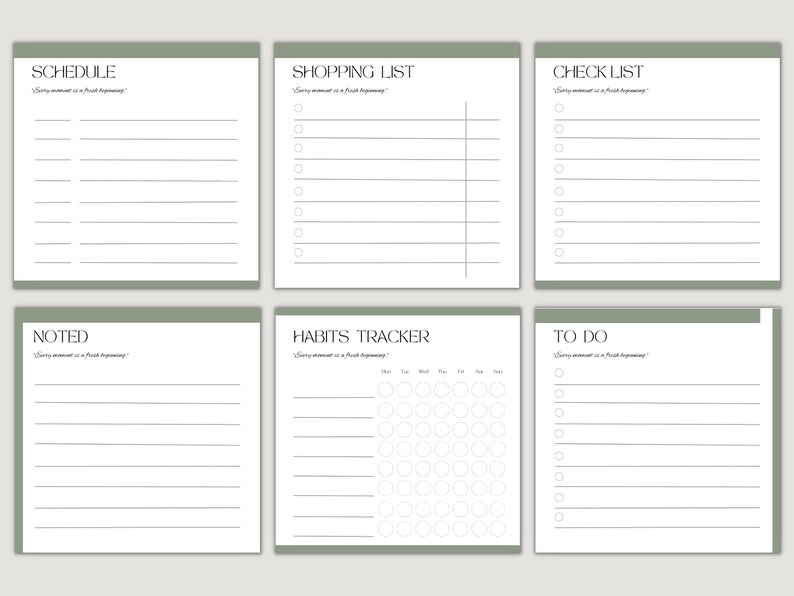 Printable Planner Cards | 3 Color Options | Planner Cards | Journal ...