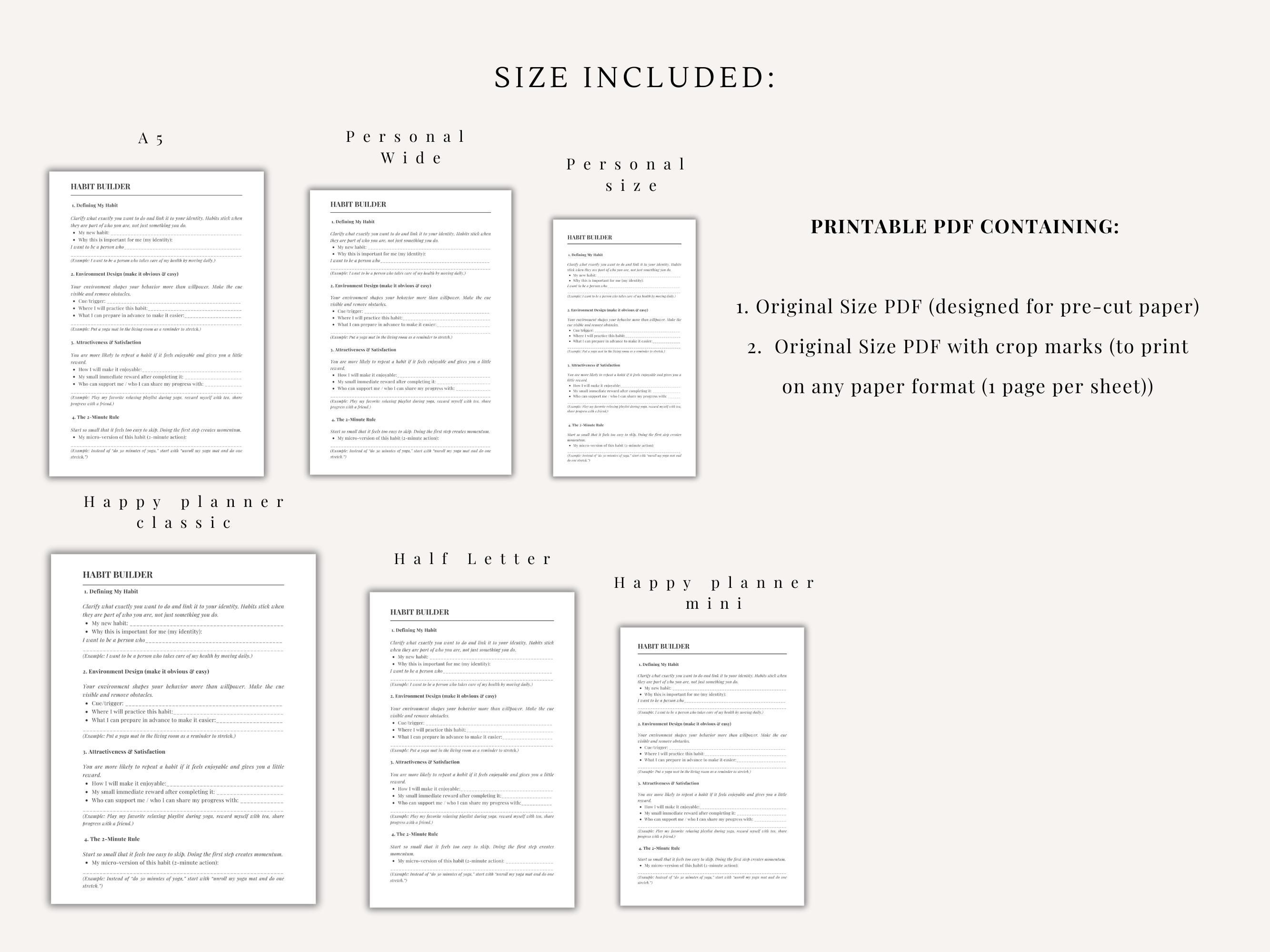 Habit Tracker & Habit Builder, Printable Goal Tracker, Behavioral ...