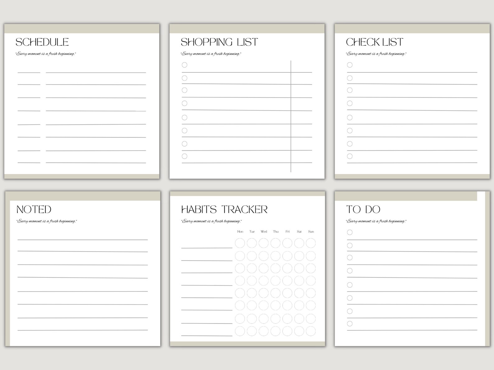 Printable Planner Cards | 3 Color Options | Planner Cards | Journal ...
