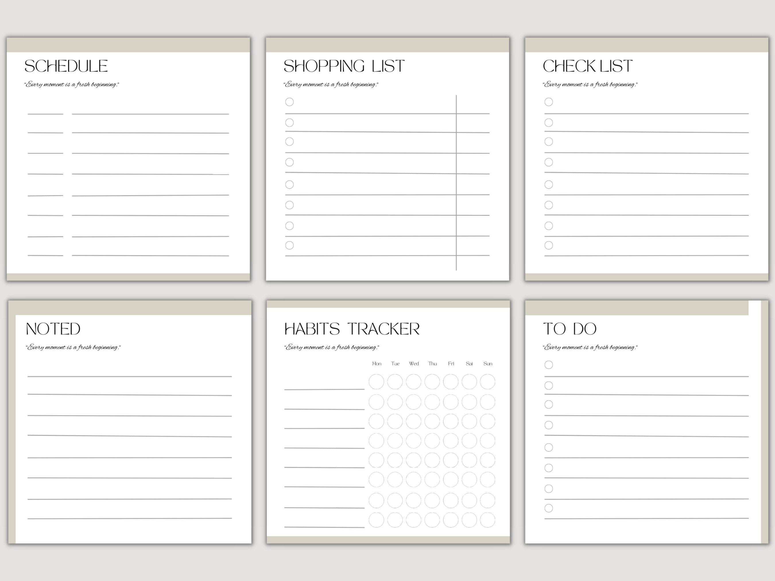 Printable Planner Cards | 3 Color Options | Planner Cards | Journal ...