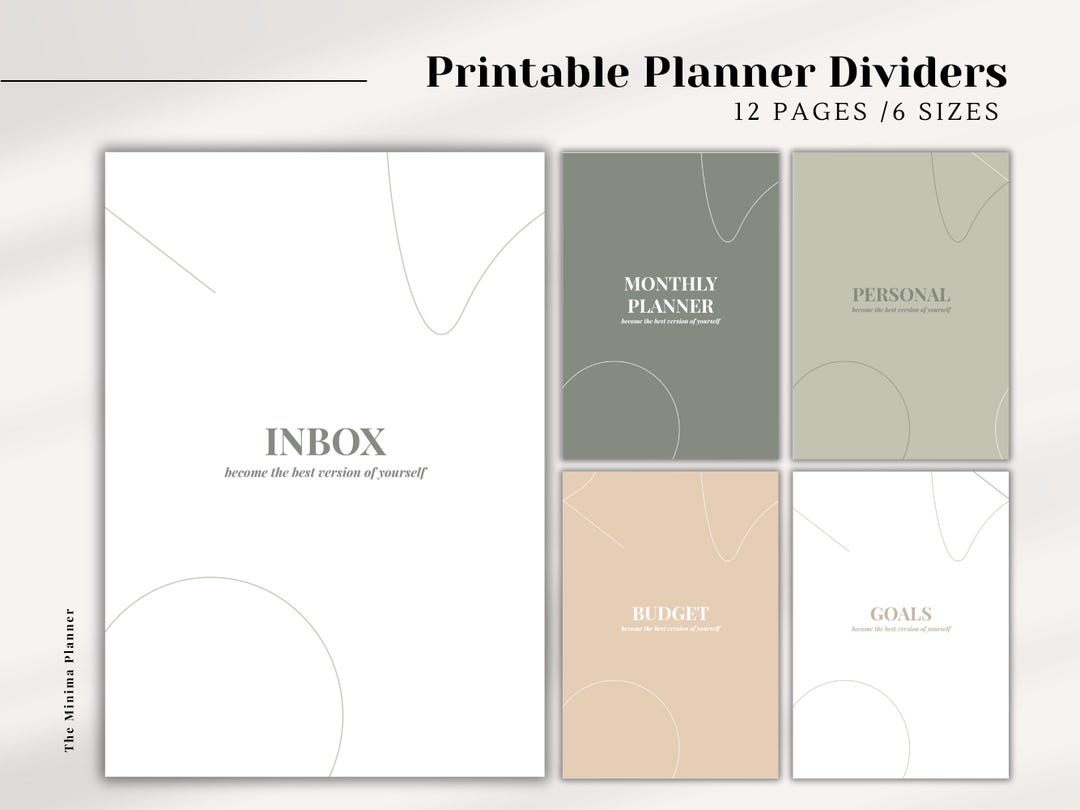 Planner Dividers & Dashboard Pages, Printable Planner, Dashboard Set ...