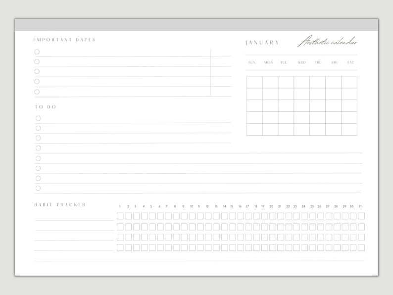 Month at a Glance Printable, Monthly Dashboard, Monthly Overview ...