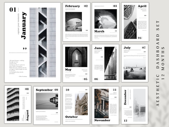 MONTHLY PRINTABLE Planner Dashboard Set Inserts for A5 A4 - Etsy