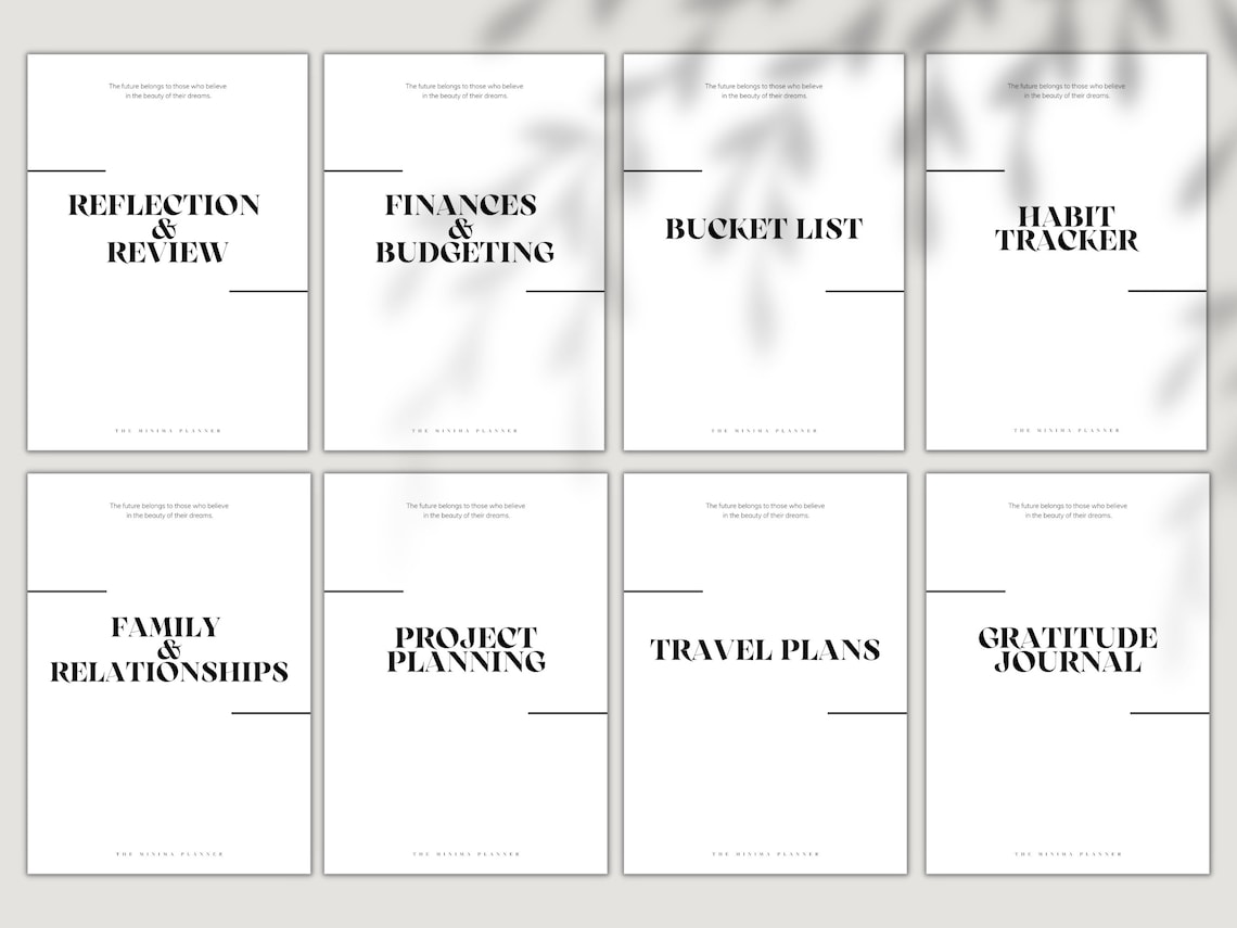 PRINTABLE Planner Dashboard Set Planner Dividers in 9 Sizes - Etsy