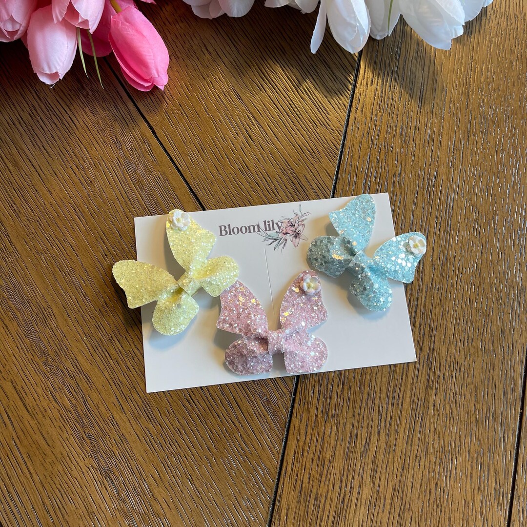 Butterfly Glitter Hair Clip,spring Hair Clip,easter Hair Clip,easter ...