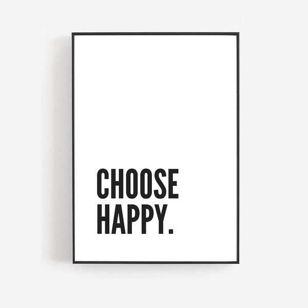 Choose Happy Print - Etsy
