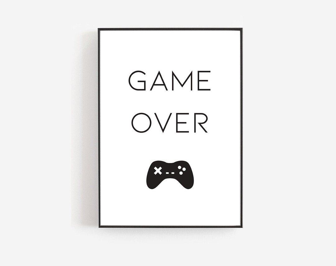 Game Over Wall Art | Gamer Room Decor | Retro Video Game Print | Funny ...
