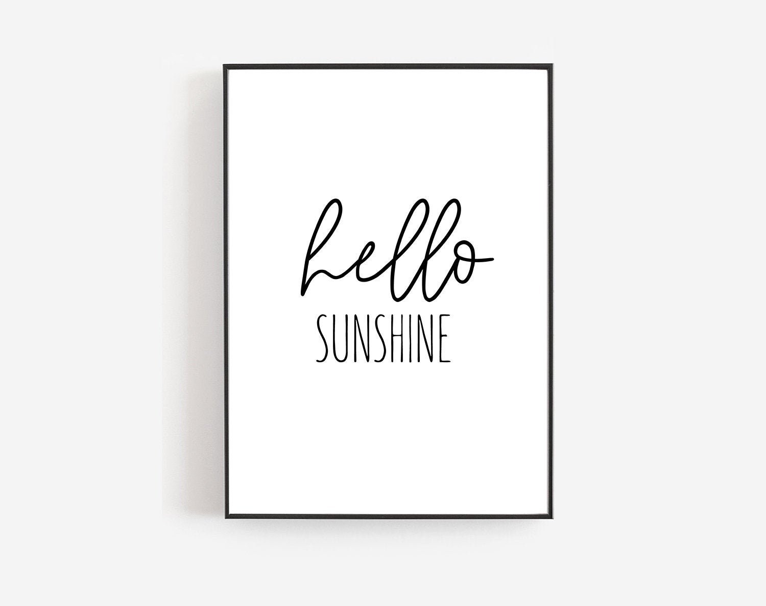 Hello Sunshine Printable Quote Printable Wall Art - Etsy