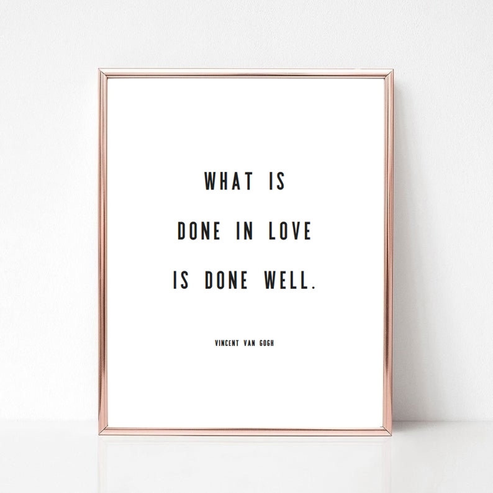 What is Done in Love is Done Well Inspirational Poster Wall - Etsy