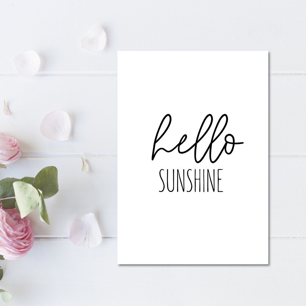 Hello Sunshine Printable Quote Printable Wall Art - Etsy