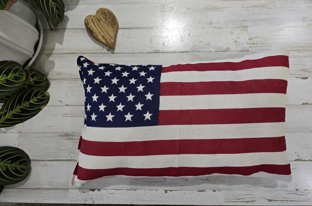 Patriotic Flag Throw Pillow - Etsy