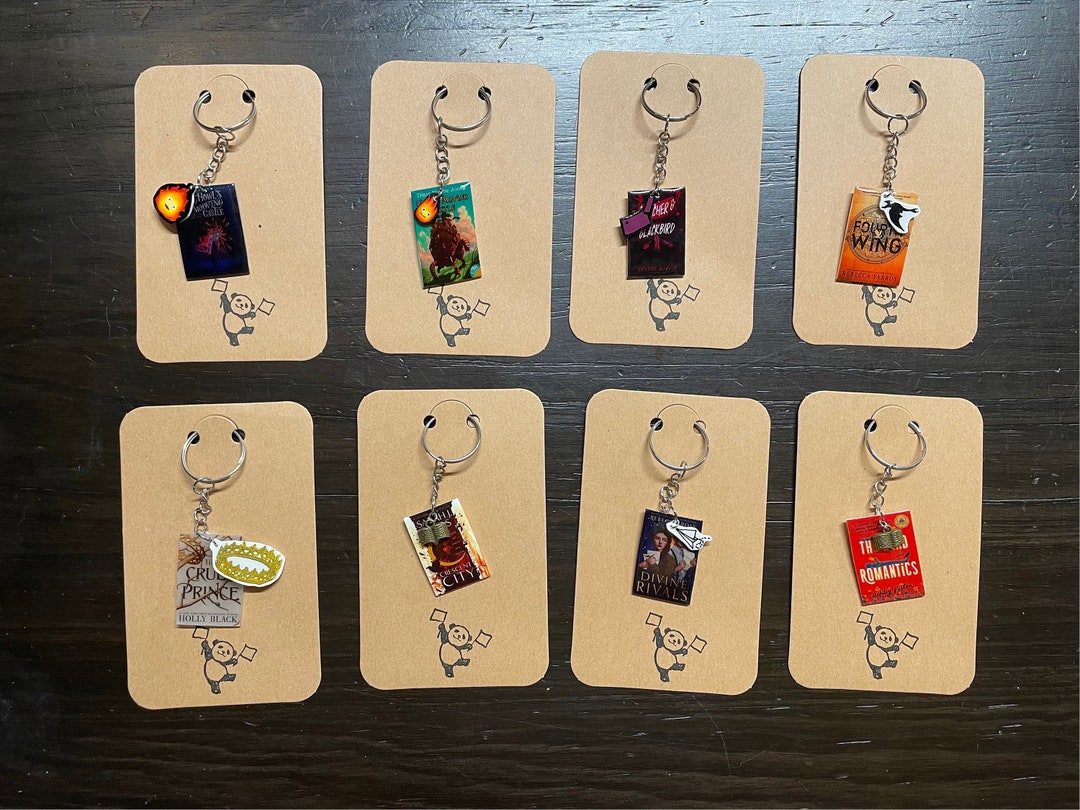 Book Keychains With Charms - Etsy