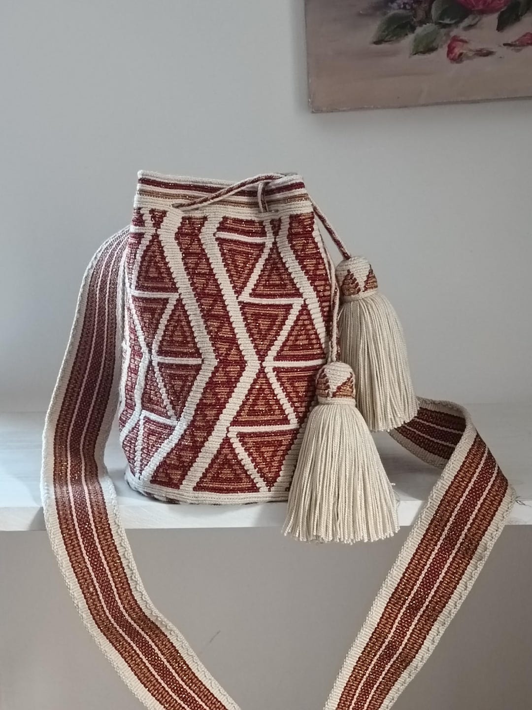 Wayuu Bag. Handmade Single Thread Design. Authentic Boho Colombian Bag ...