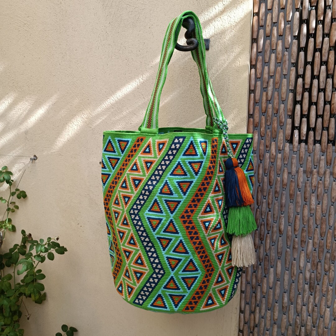 Wayuu Tote Bag Unique Piece, Traditional Wayuu Design Made in Vibrant ...
