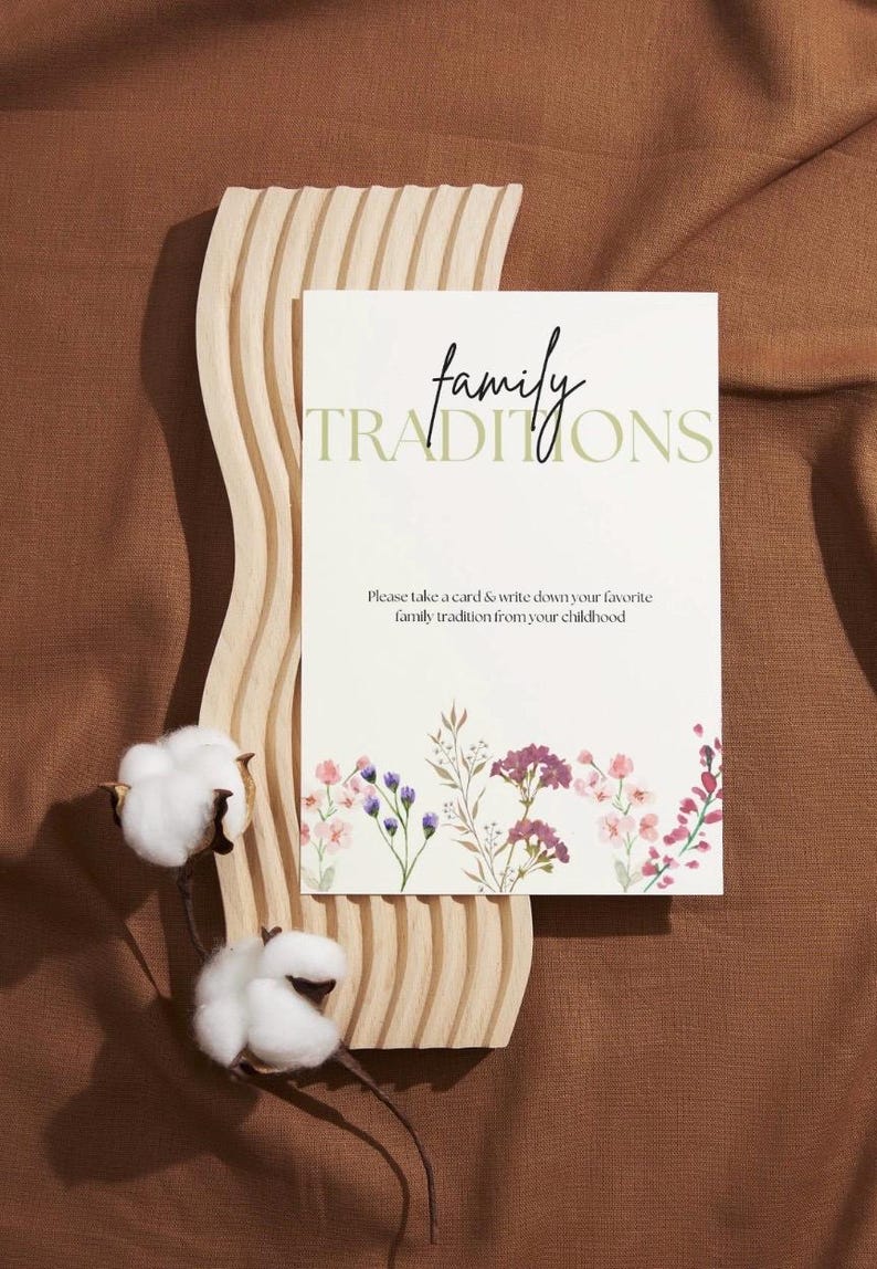 Family Traditions - Baby Shower Activity - Etsy