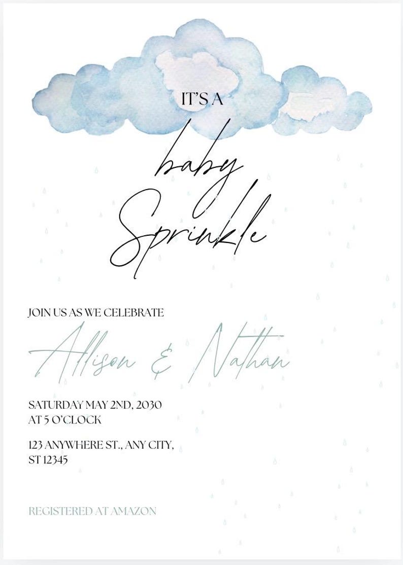 Baby Sprinkle Invitation - Template - Etsy