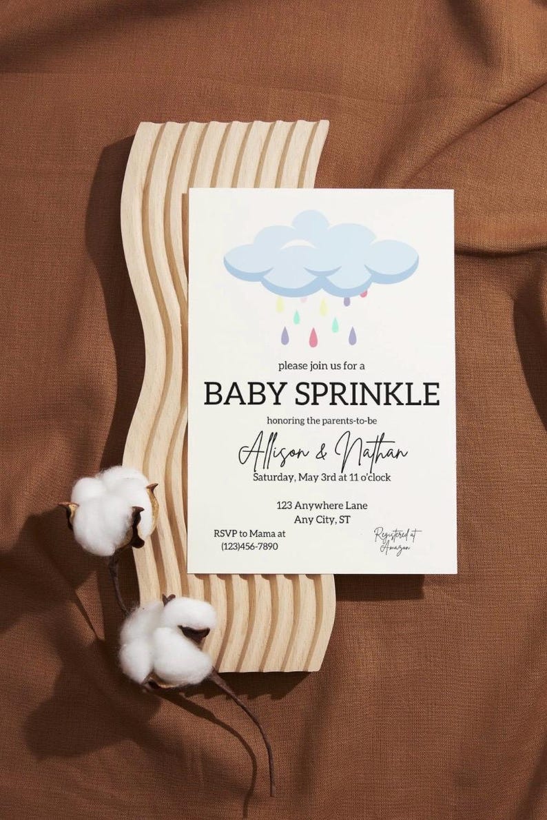 Baby Sprinkle Invitation - Template - Etsy