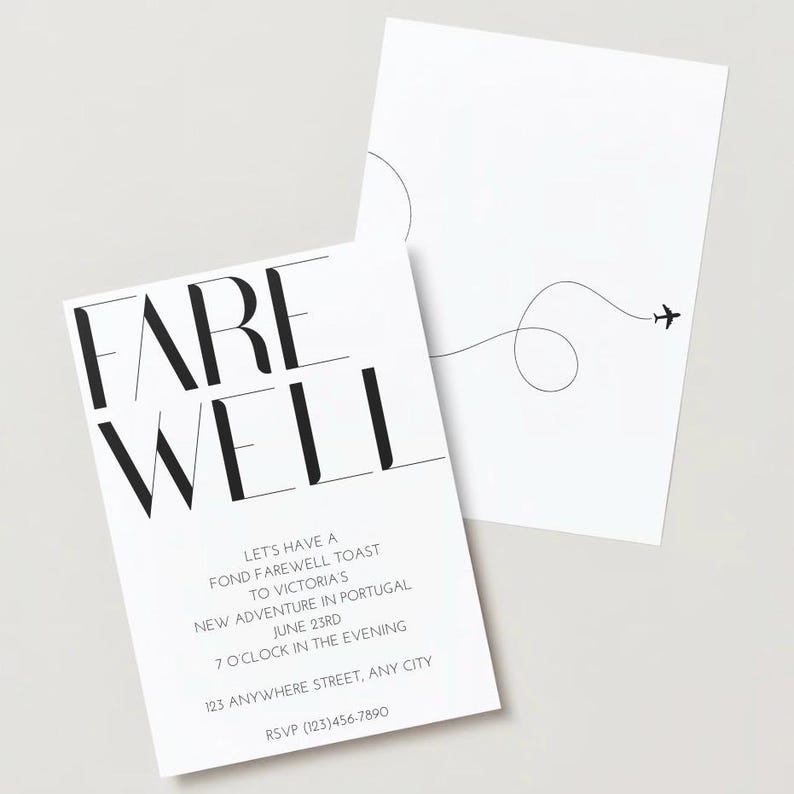 Farewell Party Invitation - Template - Etsy