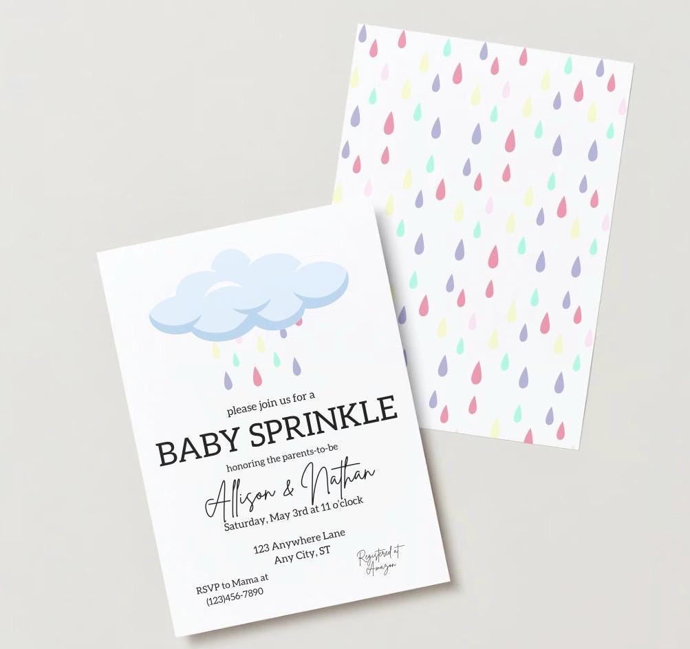 Baby Sprinkle Invitation - Template - Etsy
