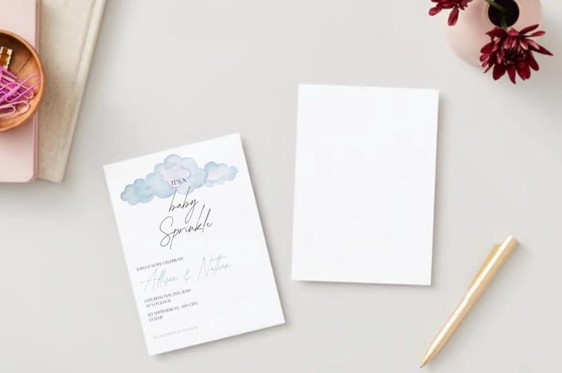 Baby Sprinkle Invitation - Template - Etsy