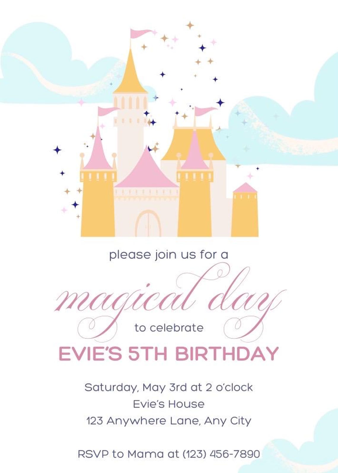Magical Day Birthday Invitation - Template - Etsy
