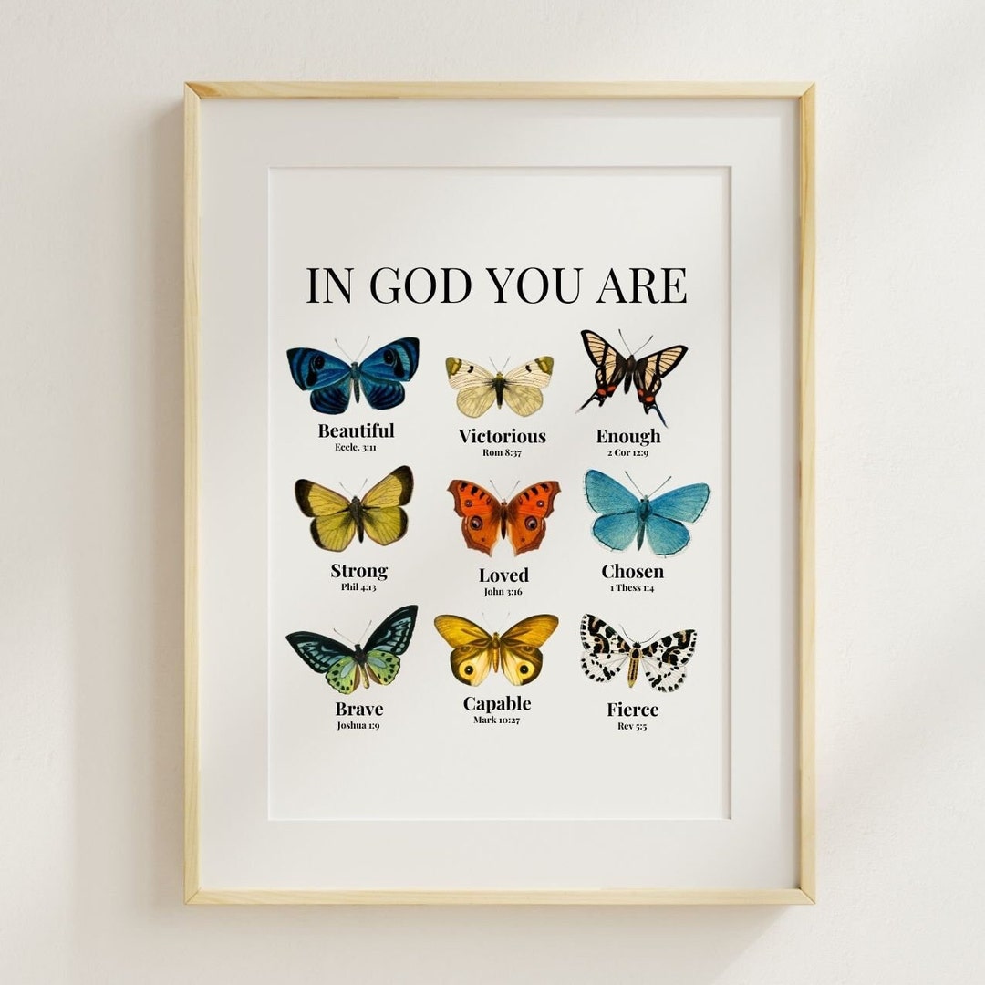 Butterfly Affirmation Words, Girls Nursery Print , Butterfly Playroom ...