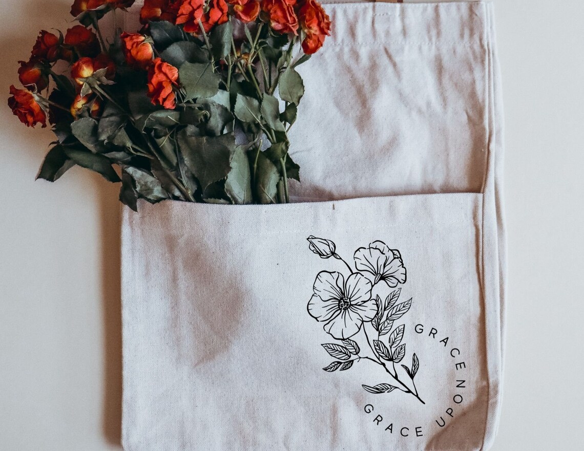 Grace Upon Grace Tote Bag Cotton Canvas tote Bag With - Etsy