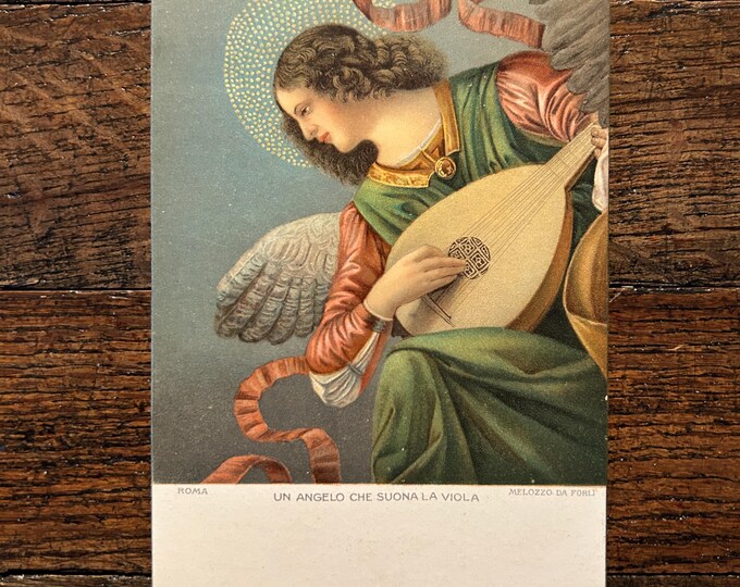 Vintage Postcard Angel Playing Lute by Melozzo Da Forli Antique ...