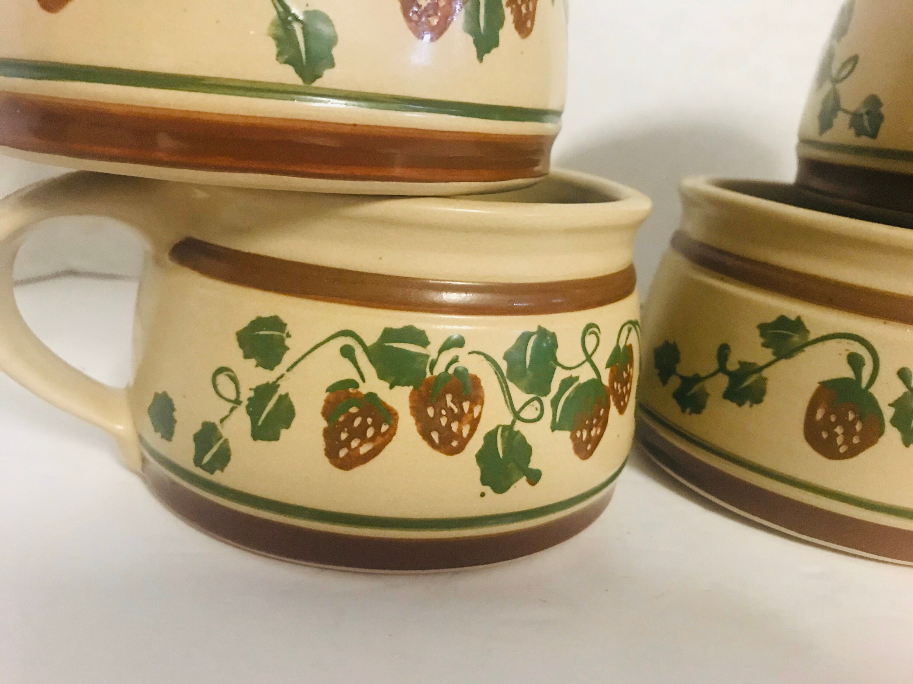 Vintage Olde Cape Cod Stoneware Soup Bowls/crocks Handpainted | Etsy