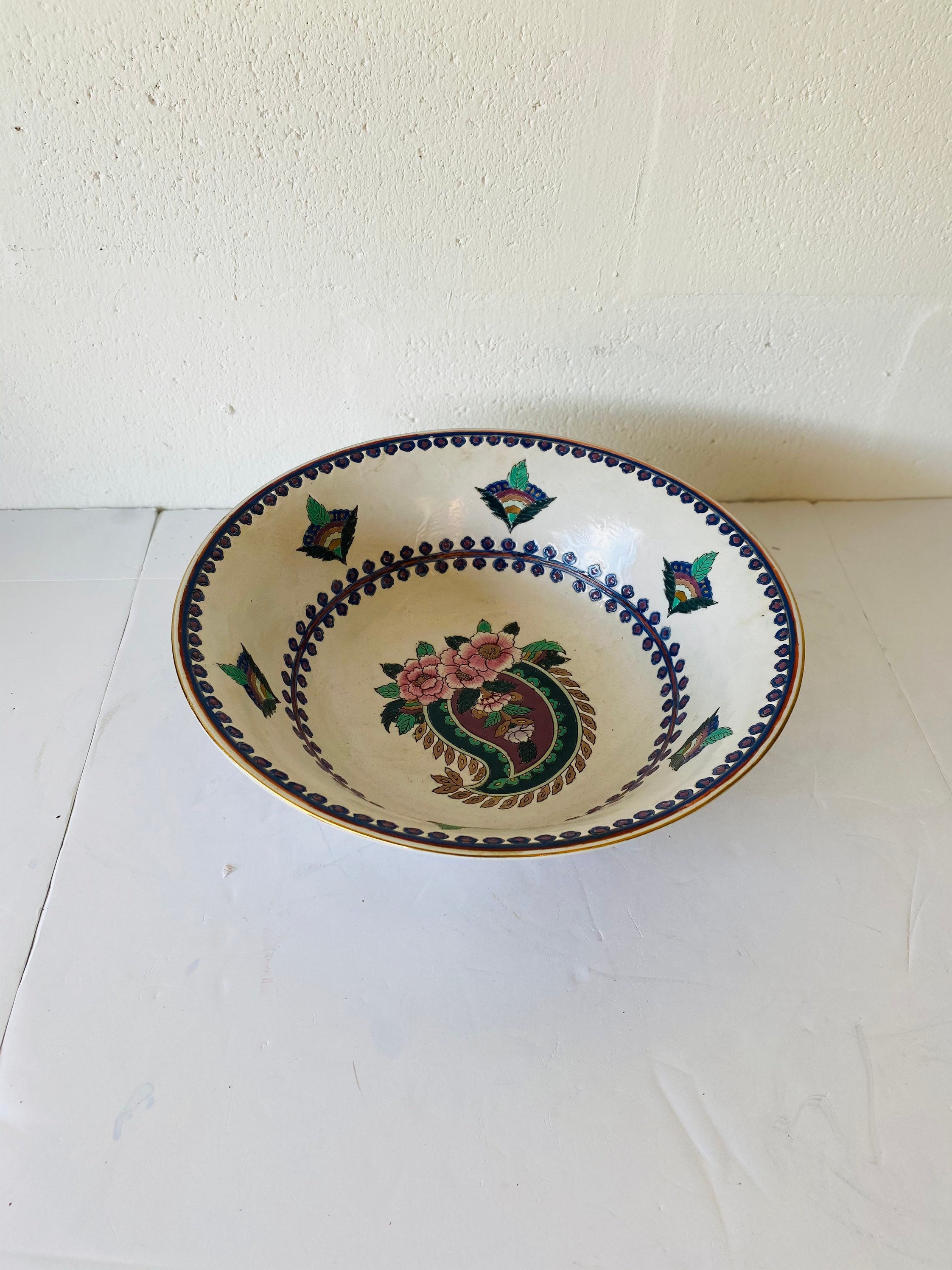 Large Vintage Chinese Punch Bowl Vintage Handmade Hand - Etsy