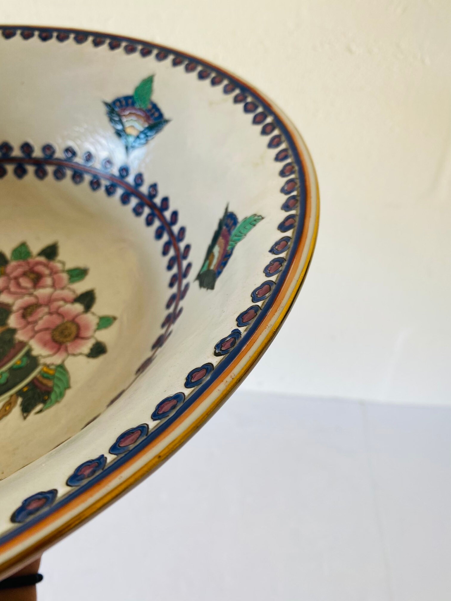 Large Vintage Chinese Punch Bowl Vintage Handmade Hand - Etsy