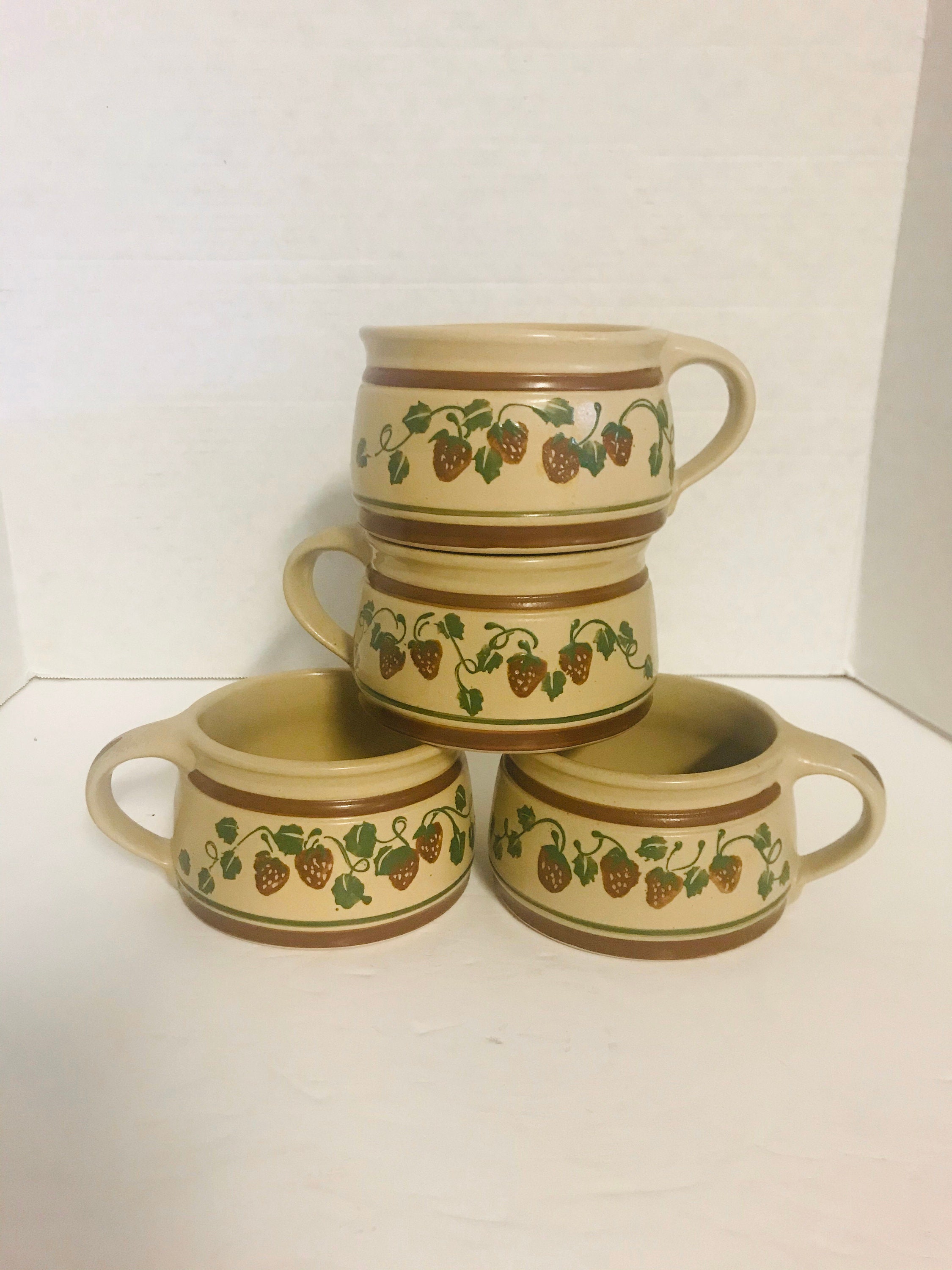 Vintage Olde Cape Cod Stoneware Soup Bowls/crocks Handpainted | Etsy