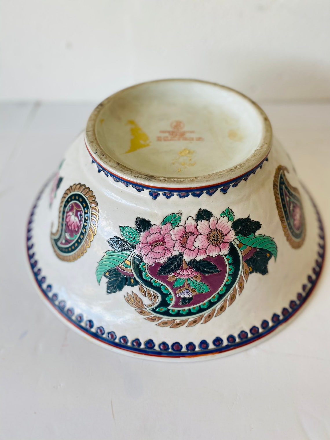 Large Vintage Chinese Punch Bowl Vintage Handmade Hand - Etsy