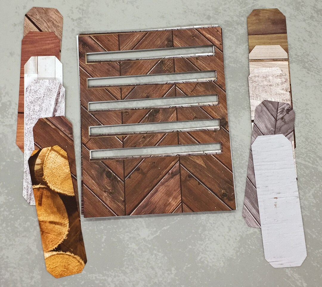 12 Slotted Pockets - Wood Grain Patterns - Etsy