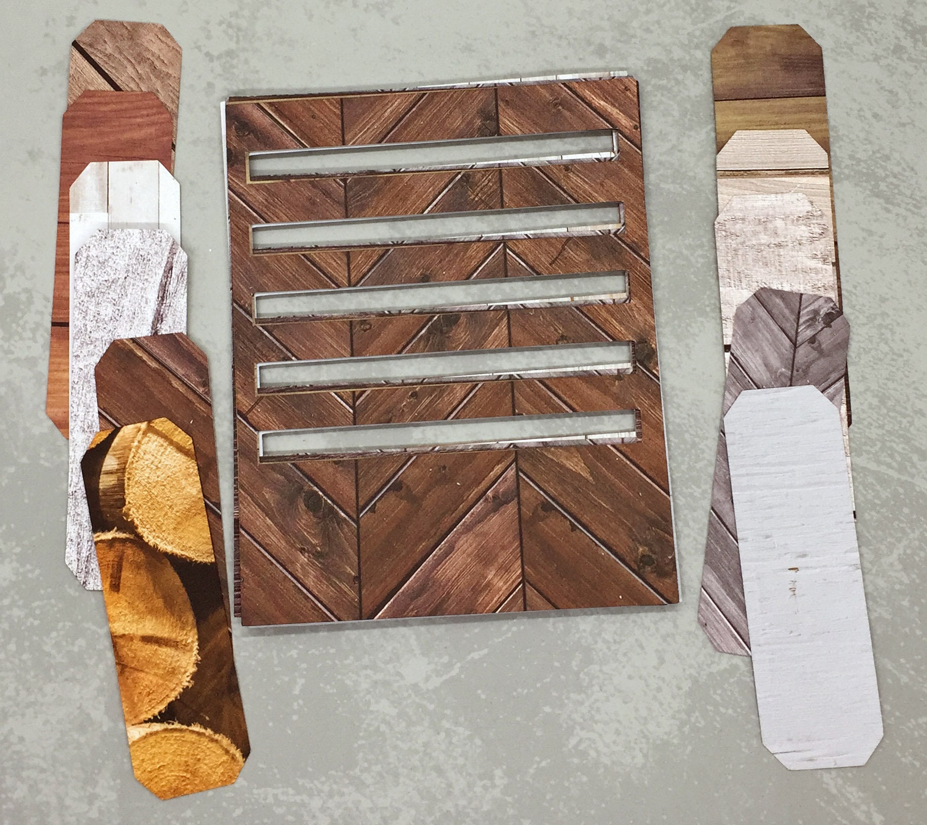 12 Slotted Pockets Wood Grain Patterns - Etsy
