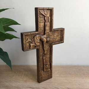 Personalized Wooden Cross on Wall - Catholic Church Wall Decoration ...