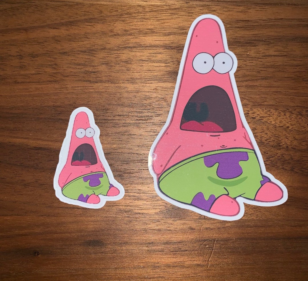 Tiny Patrick Star Shocked Vinyl Sticker - Etsy