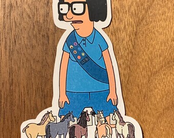 Tina Belcher With Ponies 3 Inch Vinyl Sticker for Flasks | Etsy