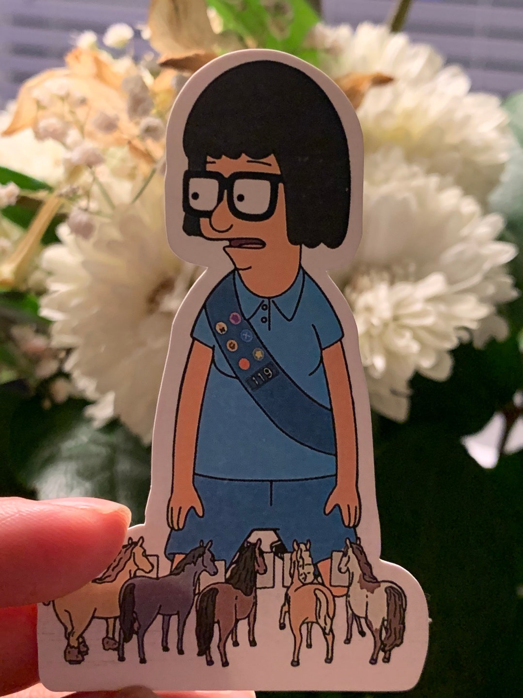 Tina Belcher With Ponies 3 Inch Vinyl Sticker for Flasks - Etsy