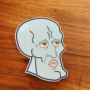 Handsome Squidward Vinyl Sticker Large - Etsy