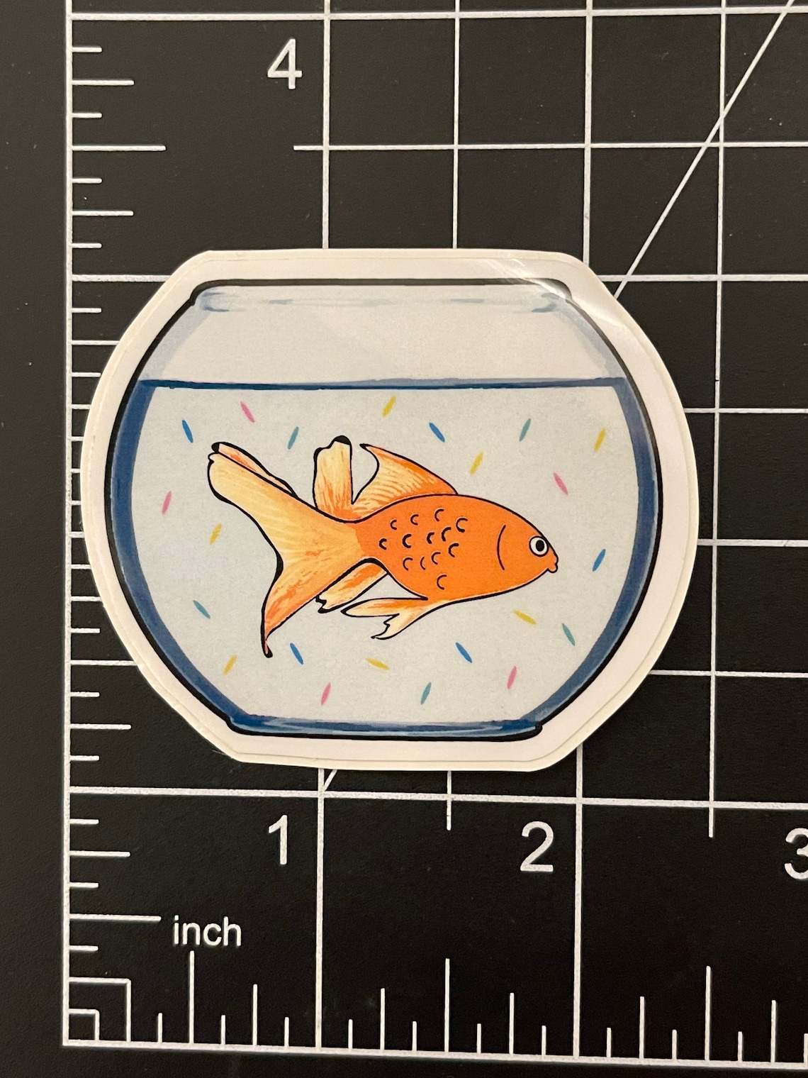 Goldfish in Bowl Vinyl Sticker 2 X 2.25 Inches - Etsy