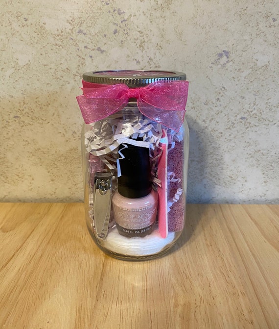Pretty in Pink Pedicure in a Jar | Etsy